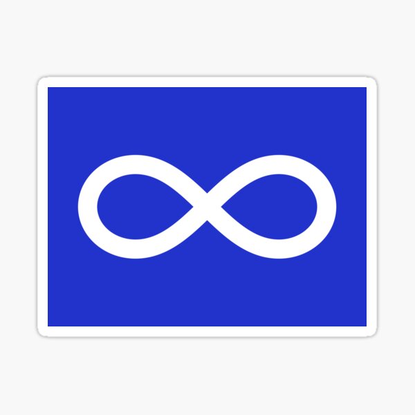 "METIS FLAG INFINITY SYMBOL CANADA" Sticker by enigmaticone | Redbubble