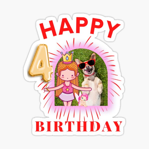 "4th birthday" Sticker for Sale by innalabwork | Redbubble