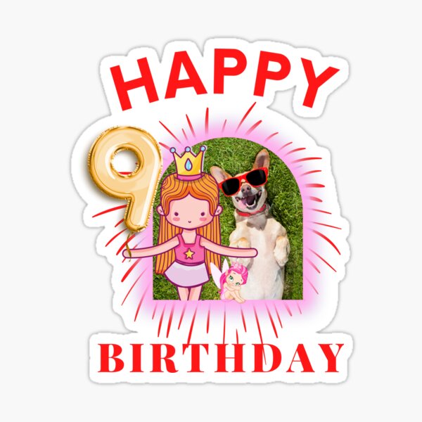 "9th birthday" Sticker for Sale by innalabwork | Redbubble