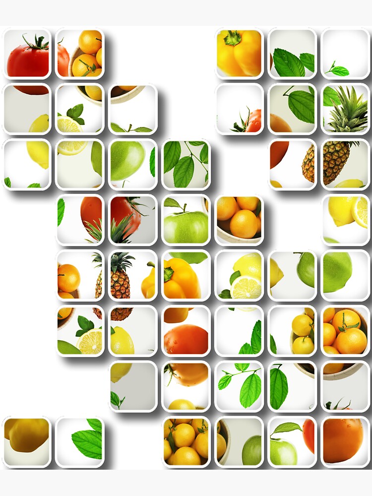"Fruit and Vegetable Grid" Sticker for Sale by KeeganCreations | Redbubble