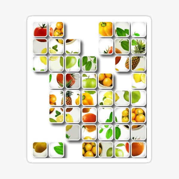"Fruit and Vegetable Grid" Sticker for Sale by KeeganCreations | Redbubble