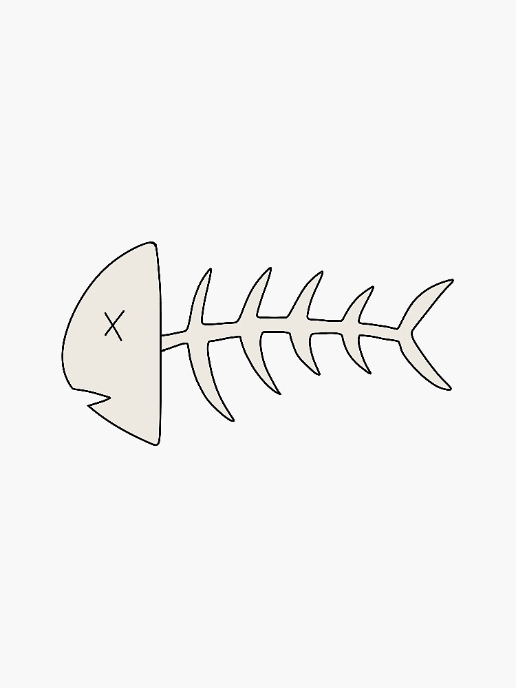 "Simple Fishbone" Sticker for Sale by soggyshoelace | Redbubble