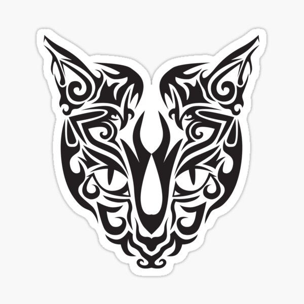 "cat in lotus tattoo / cat /tattoo/lotus tattoo" Sticker for Sale by ...