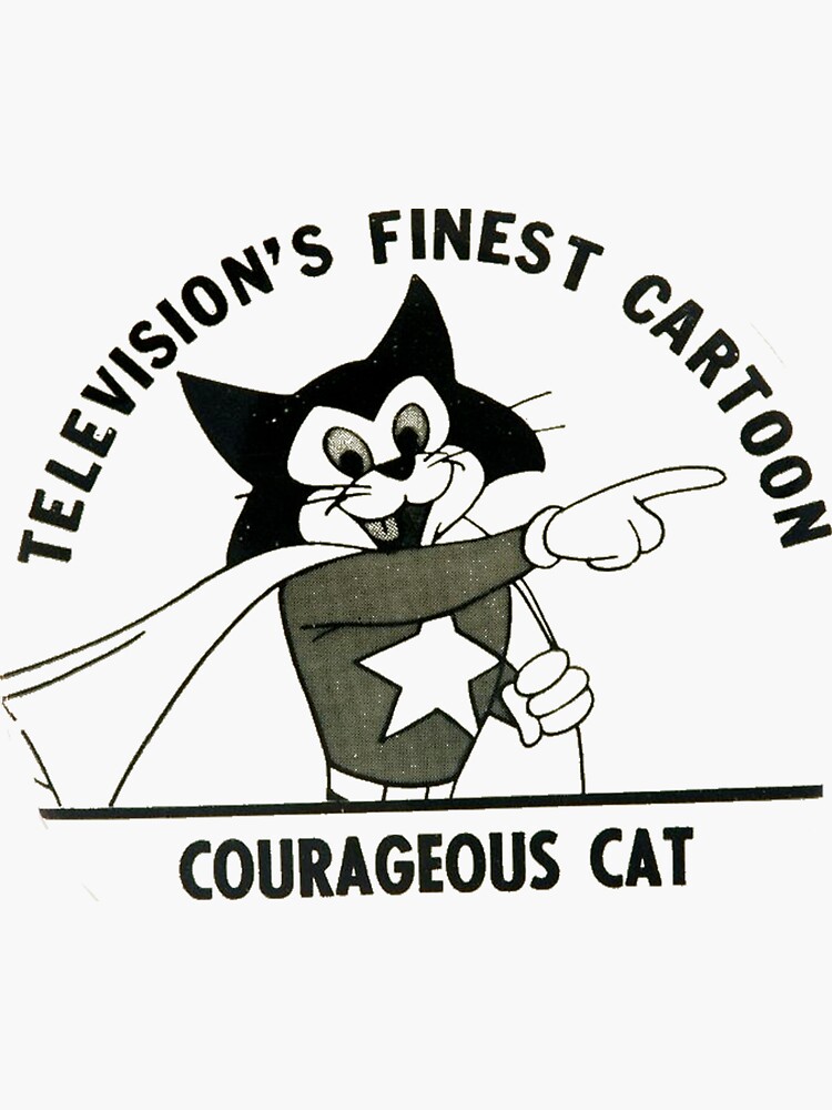 "Courageous Cat Cartoon" Sticker by K1Store | Redbubble