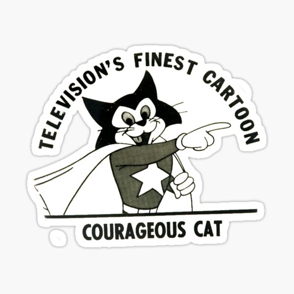 "Courageous Cat Cartoon" Sticker by K1Store | Redbubble