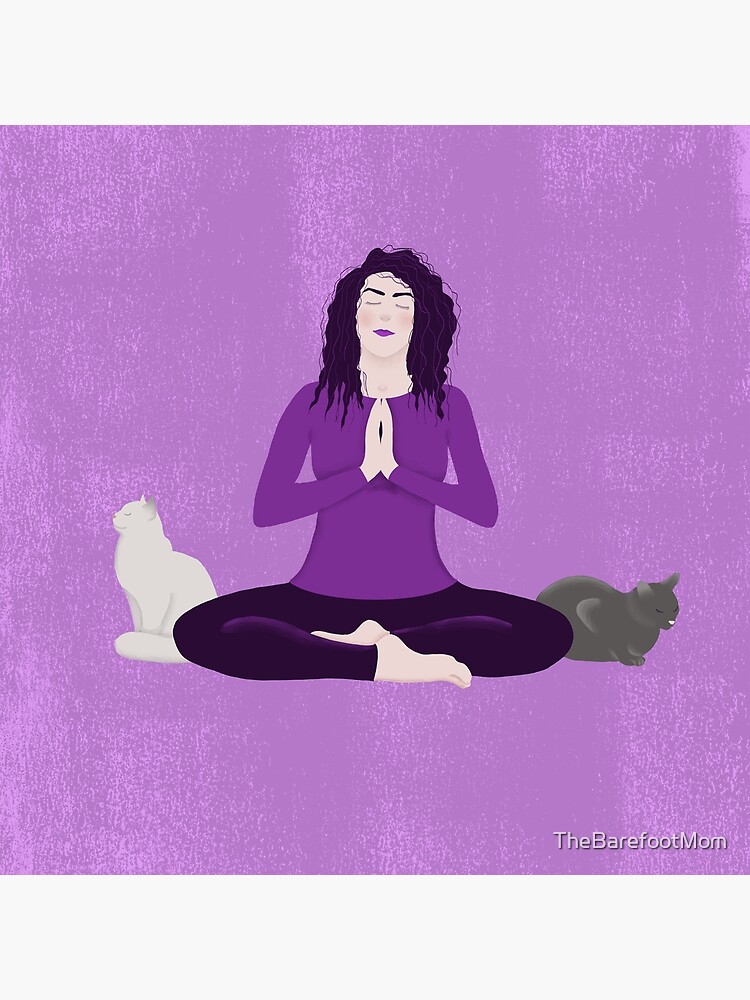 "Yogi and Cats" Poster by TheBarefootMom | Redbubble