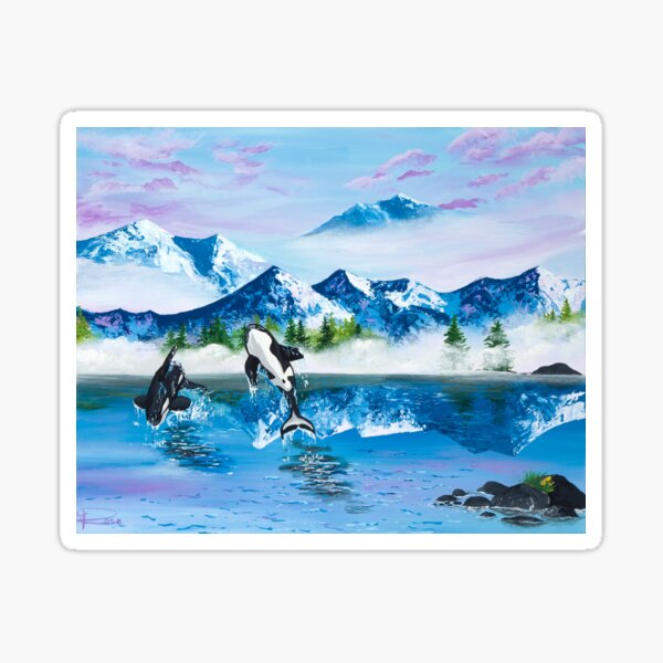 "Orca landscape" Sticker by Emily-Rose-1996 | Redbubble