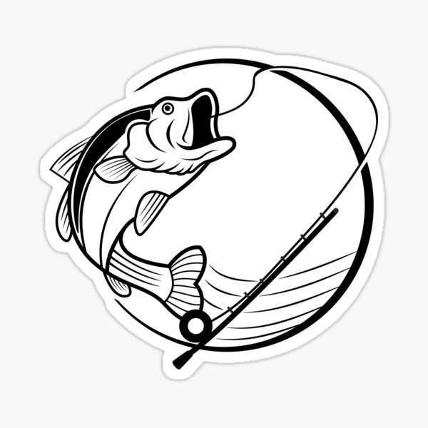 "Fishing Minimalist Design" Sticker for Sale by ONEMOREBEER | Redbubble