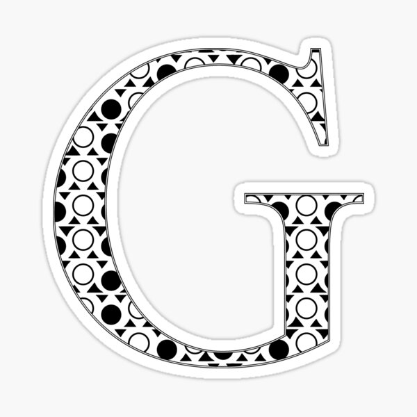 "Monochromatic Geometric Letter G Monogram" Sticker for Sale by ...