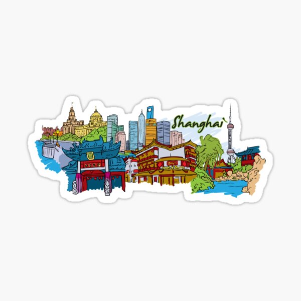 "Shanghai" Sticker for Sale by Malinashops | Redbubble