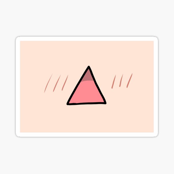 "Anime triangle mouth" Sticker for Sale by Nyamelon | Redbubble