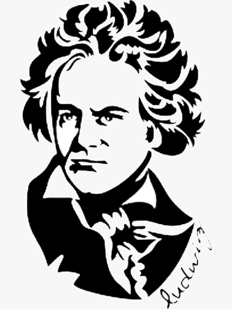 "Ludwig van Beethoven" Sticker for Sale by NAHDAP | Redbubble