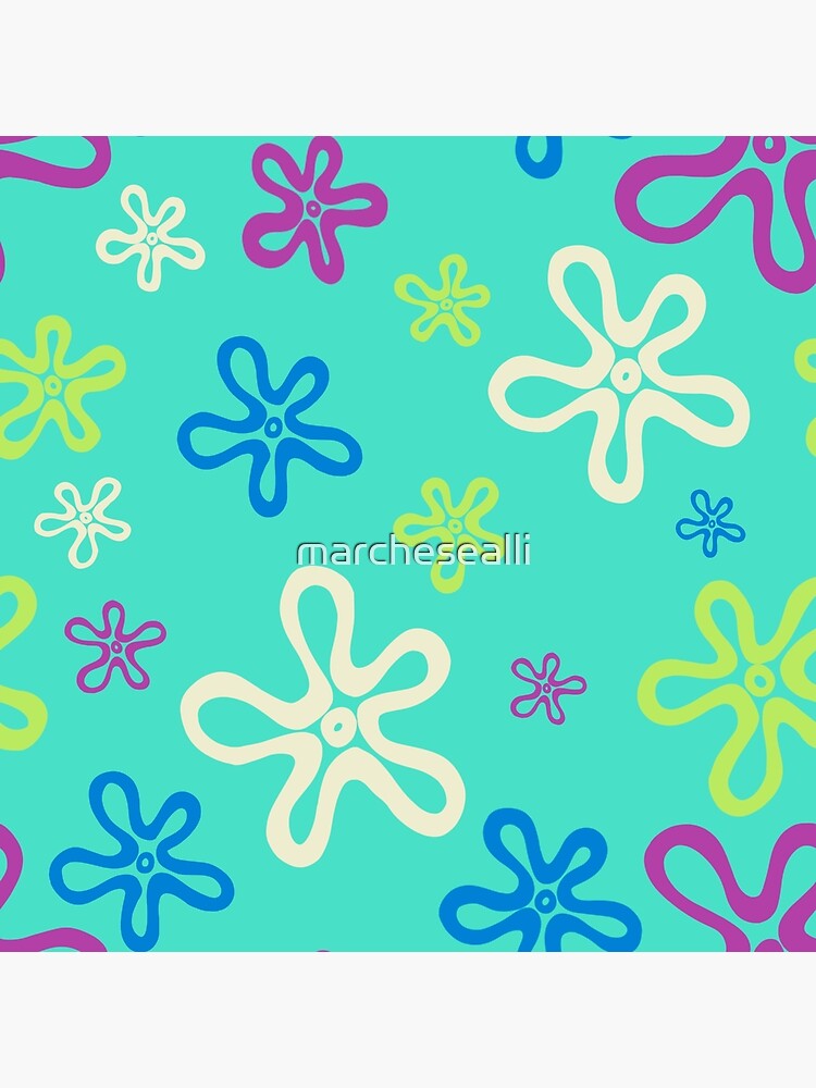 "Spongebob Flower Pattern" Poster for Sale by marchesealli | Redbubble