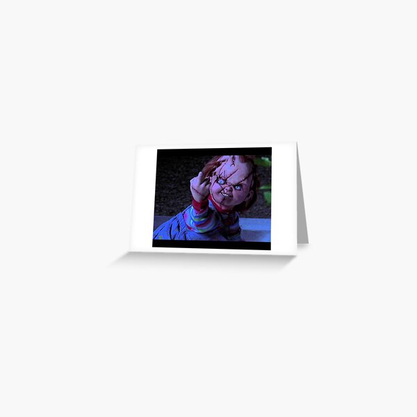 "chucky's middle finger" Greeting Card for Sale by sonofuhbitch | Redbubble