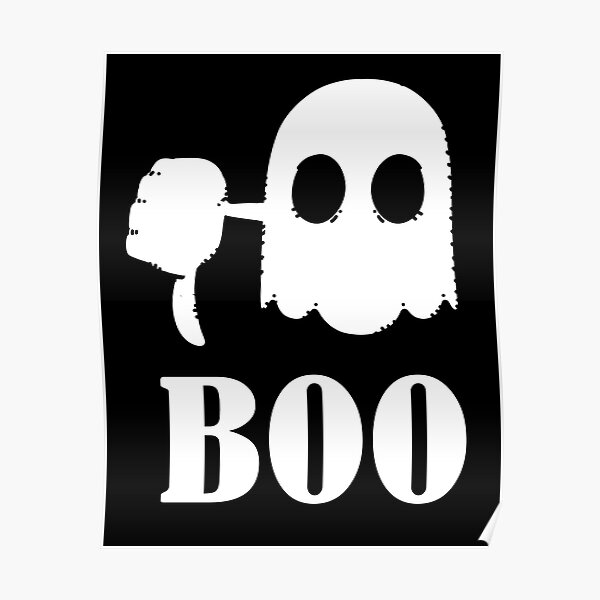 "Boo Thumbs Down Ghost (Black and White)" Poster by Pajamurai | Redbubble