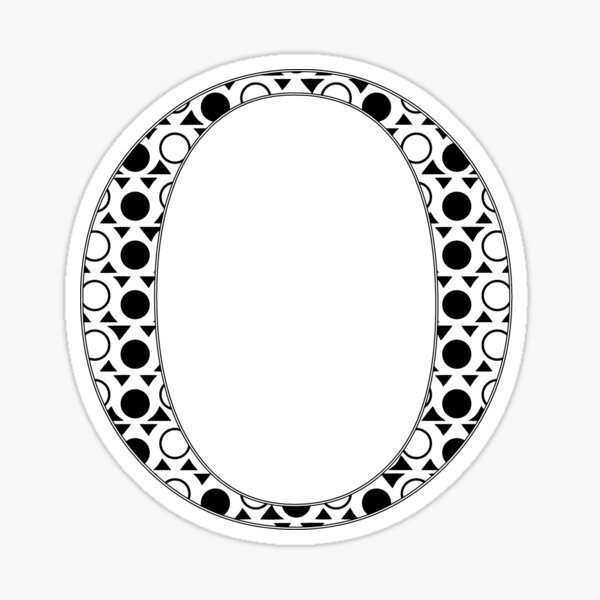 "Monochromatic Geometric Letter O Monogram" Sticker for Sale by ...