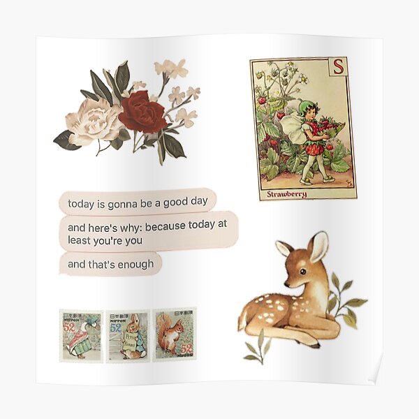 "vintage cottagecore pack " Poster for Sale by celestivl | Redbubble