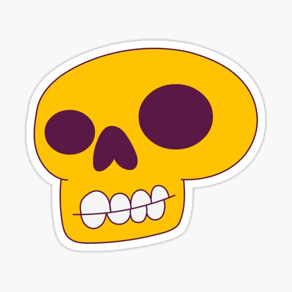 "Yellow skull with a smile" Sticker for Sale by duzziart | Redbubble