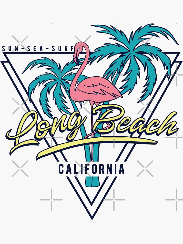"Long Beach California" Sticker by alpha-eagle | Redbubble