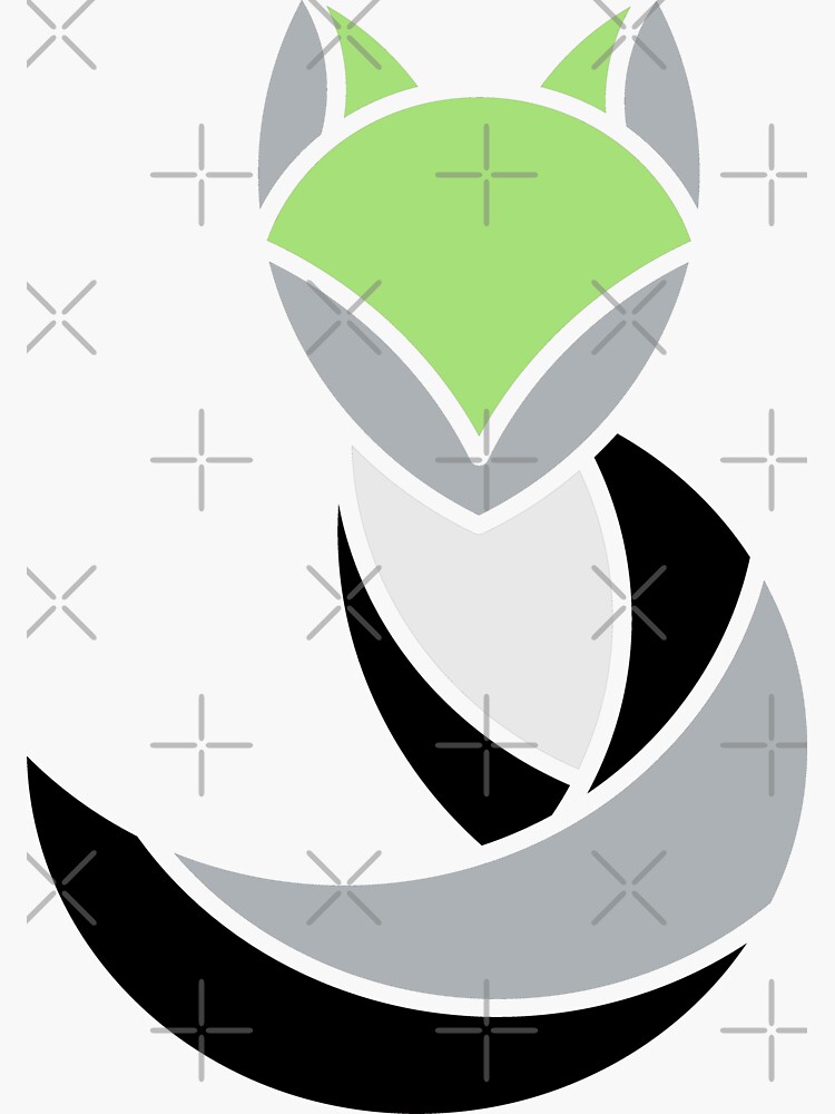 "Subtle Agender Pride Fox" Sticker for Sale by failephant-art | Redbubble