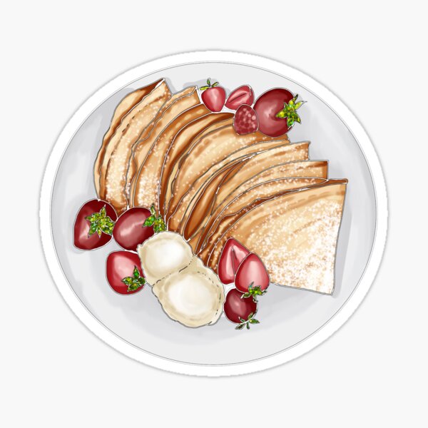 "Cute Breakfast In Paris With Crepes" Sticker by Fashiongurls | Redbubble