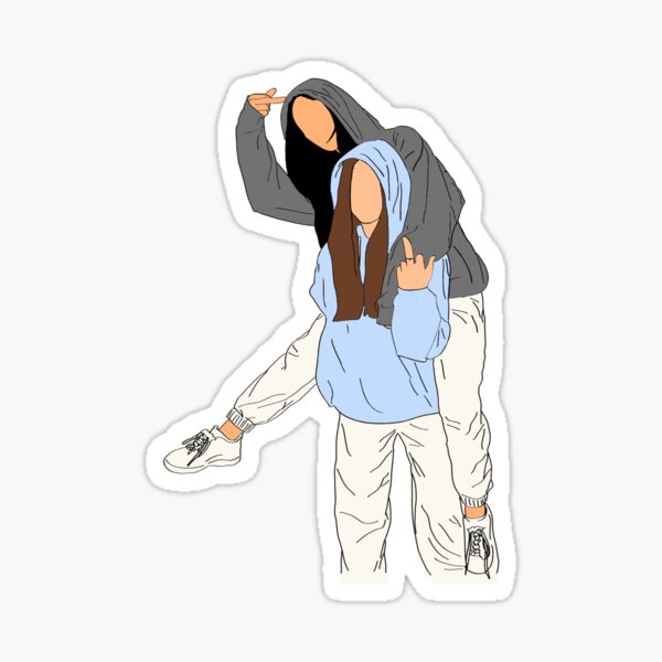 "Two Cute Best Friends" Sticker by rurusingh | Redbubble