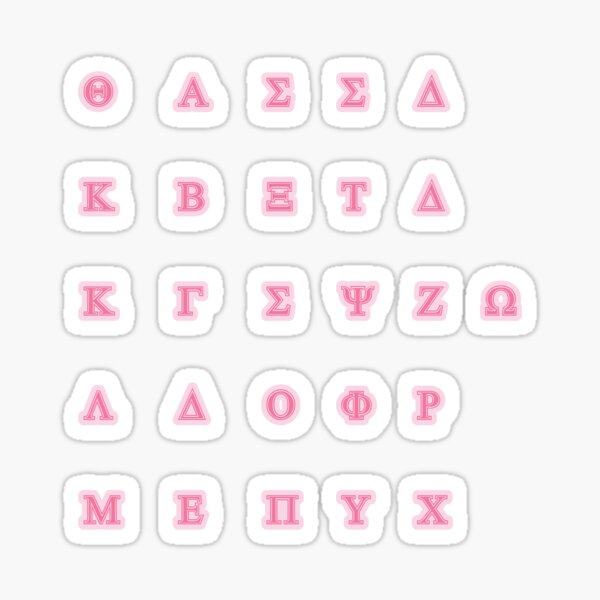 "Greek Alphabet Sticker Set Pink" Sticker for Sale by michelledakis ...