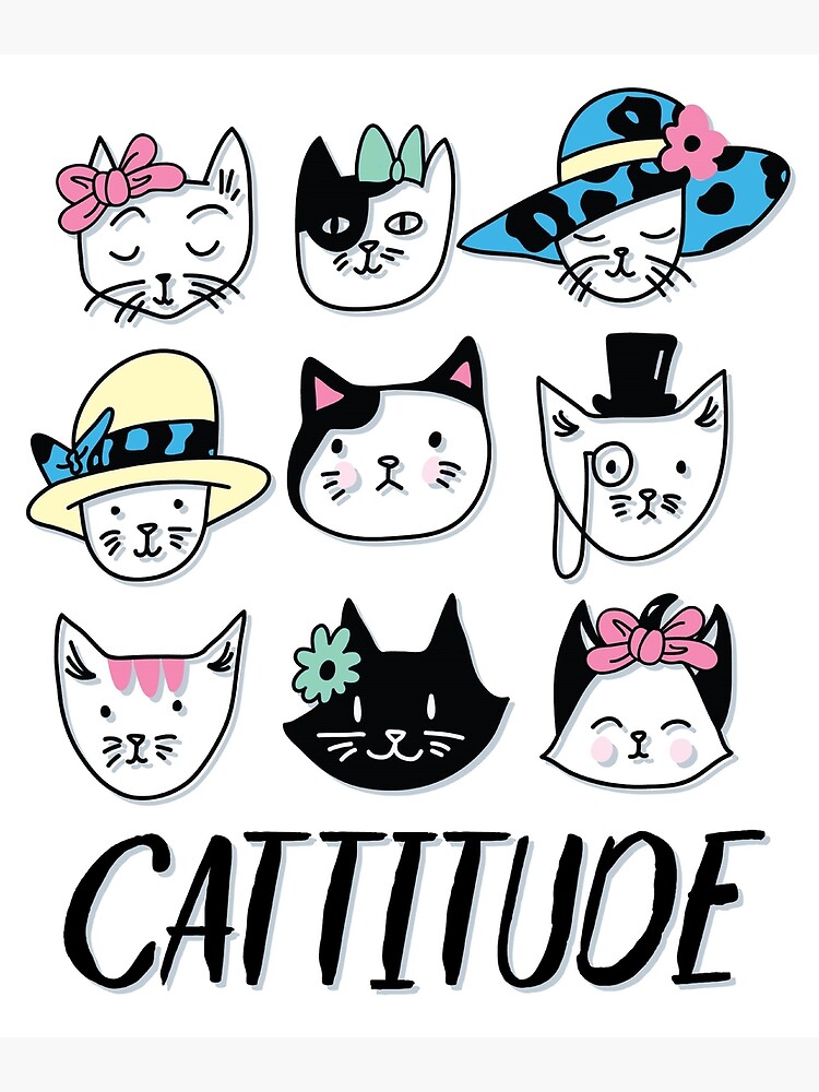 Lámina fotográfica «Cattitude - Amantes de los gatos, saben que su gato ...