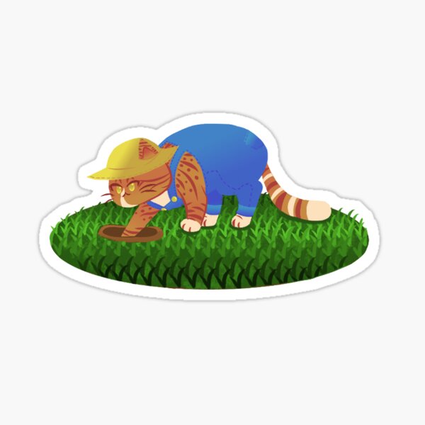 "cat farmer planting crops" Sticker for Sale by Midnight-Magpie | Redbubble