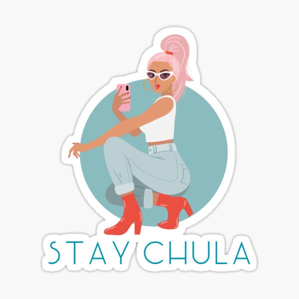 "Stay Chula Cute Pose In Pink" Sticker by Designs141865 | Redbubble