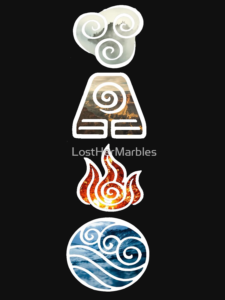 "Avatar the Last Airbender Element Symbols" T-shirt for Sale by ...