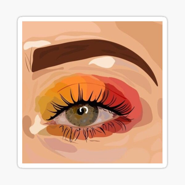 " A beautiful digital illustration of an eye with pretty orange yellow ...
