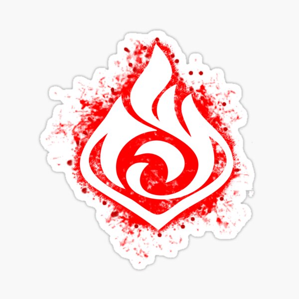 "Genshin Impact Pyro Aura" Sticker for Sale by TeyvatTailor | Redbubble
