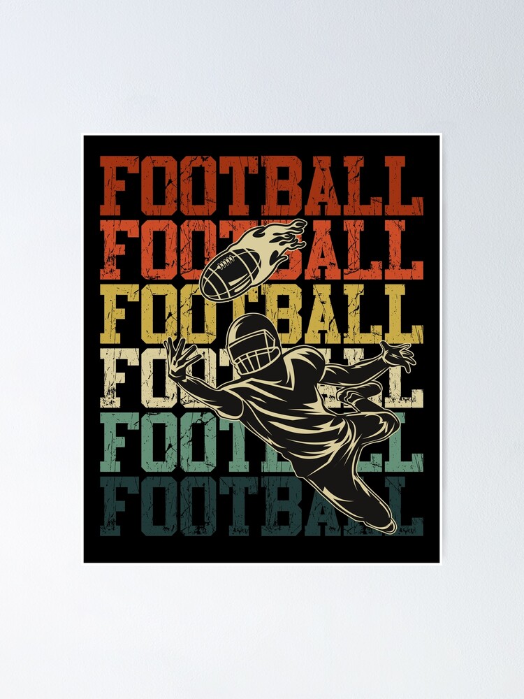 "American Football Retro Vintage Old School Wide Receiver" Poster for ...