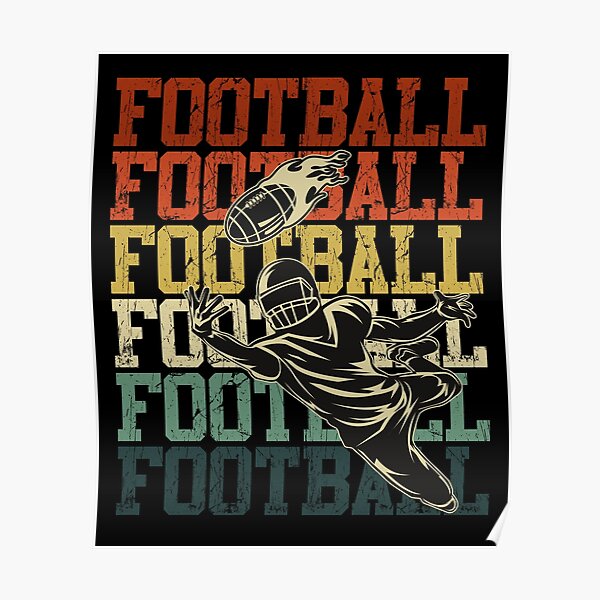 "American Football Retro Vintage Old School Wide Receiver" Poster for ...