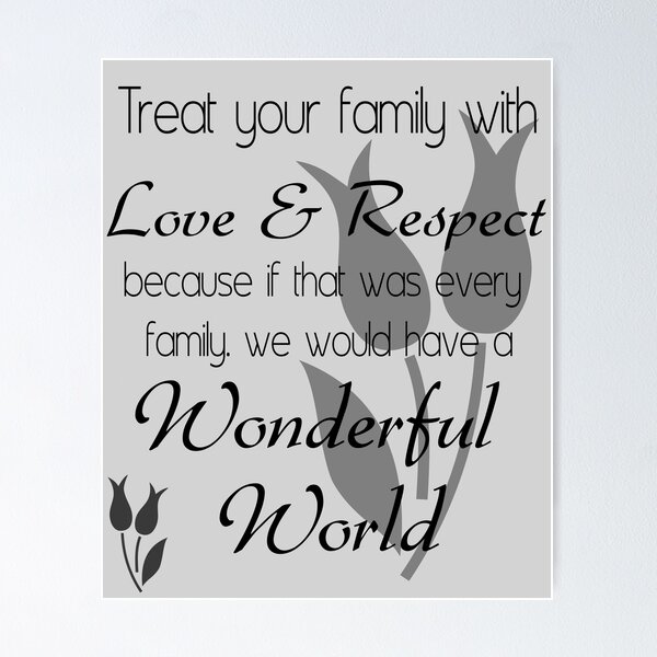 "Family Love and Respect - Wonderful World - Quotation. Inspirational ...