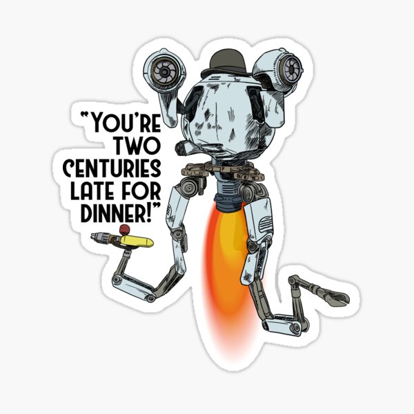 "Codsworth - Late for dinner!" Sticker for Sale by nemrowan | Redbubble