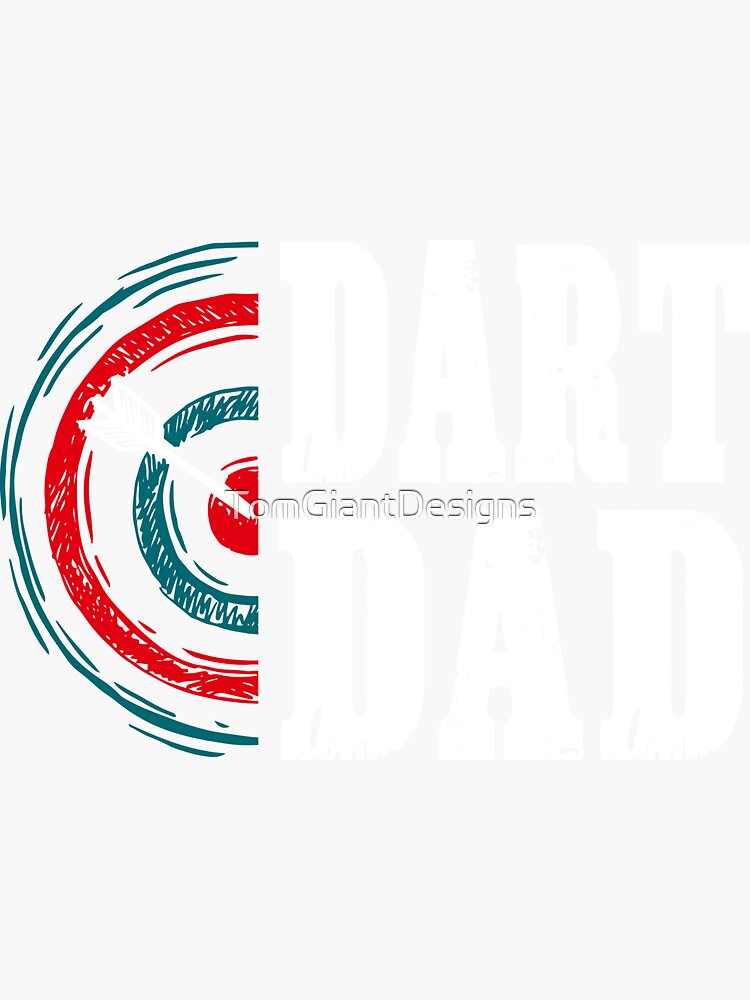 "Dart Dad Darts Player Father Dartboard Target Bullseye" Sticker for ...