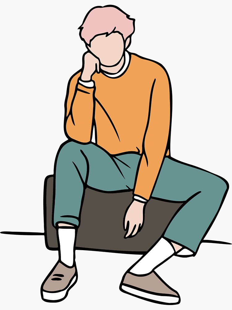 "BTS Bangtan No Face Line Art Design, Korean Oppa, Army Cute Asian Men ...