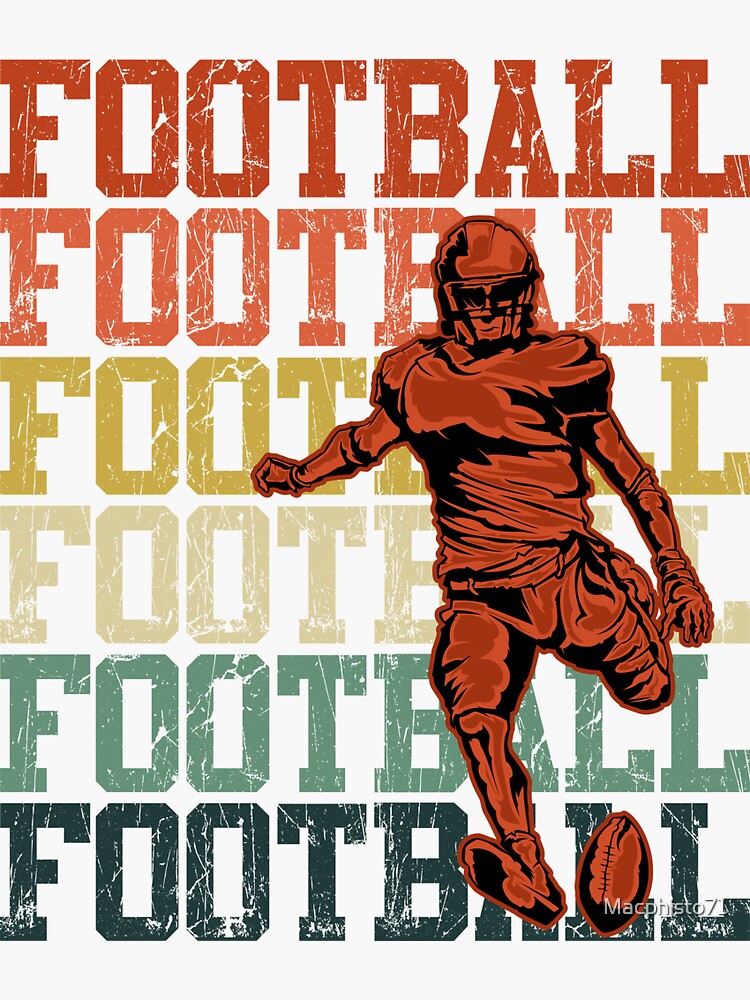"American Football Retro Vintage Kicker Sport Old School" Sticker by ...