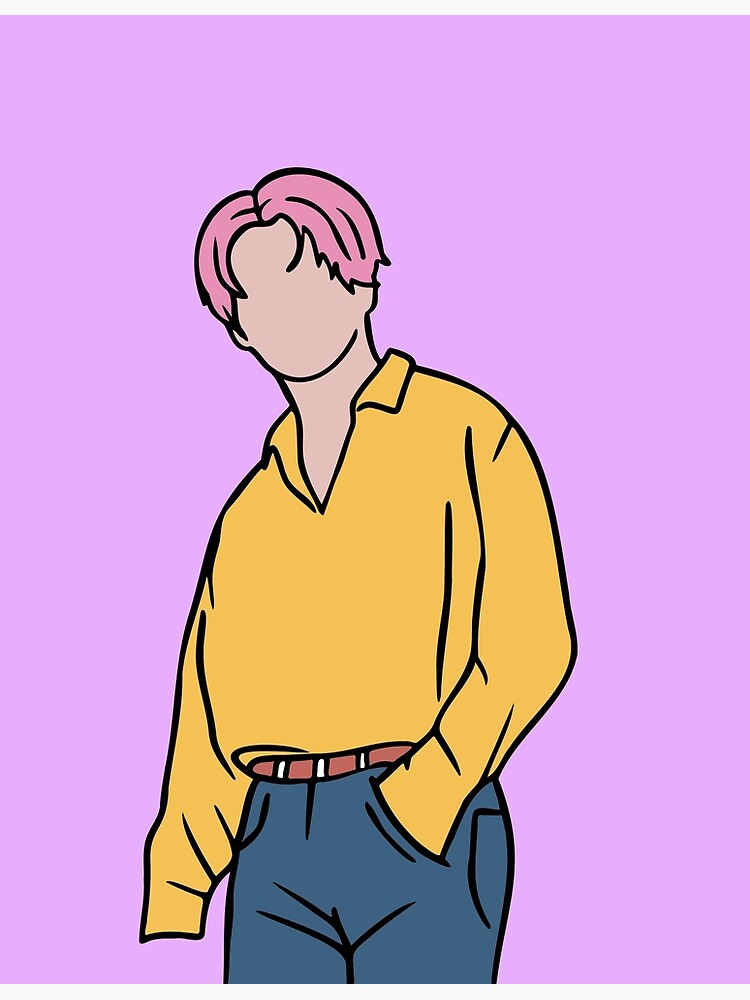 "BTS Bangtan No Face Line Art Design, Korean Oppa, Army Cute Asian Men ...