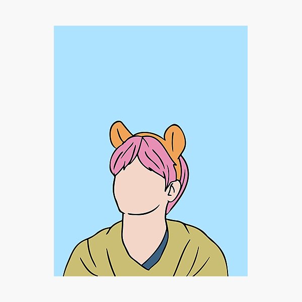 Lámina fotográfica «Jungkook Army Bangtan No Face Line Art Design ...