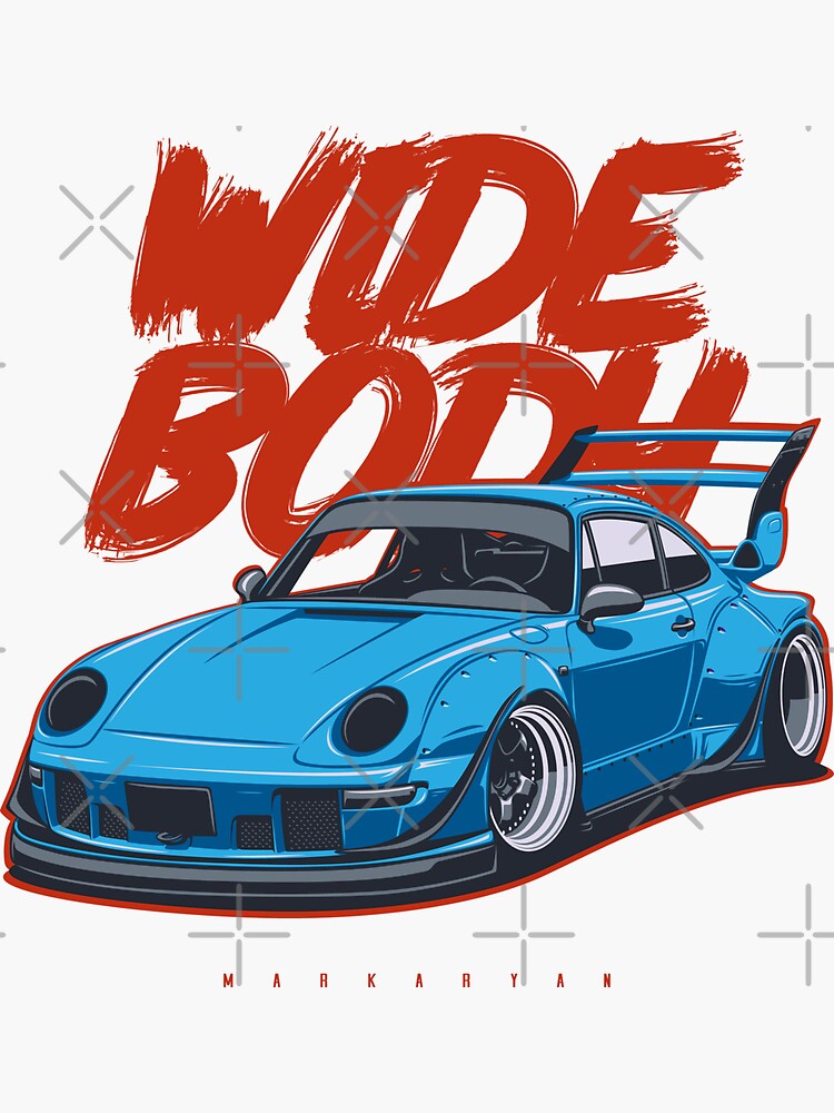"Wide body RWB" Sticker for Sale by OlegMarkaryan | Redbubble