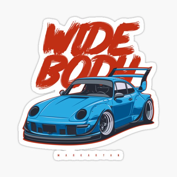 "Wide body RWB" Sticker for Sale by OlegMarkaryan | Redbubble