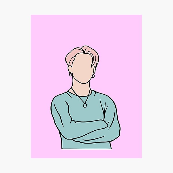 "Jimin BTS Bangtan No Face Line Art Design, Korean Oppa, Army Cute ...