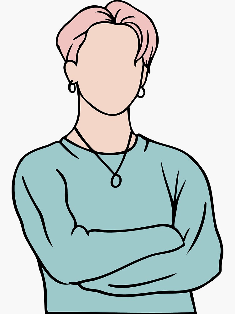 Pegatina «Jimin BTS Bangtan No Face Line Art Design, Korean Oppa, Army ...