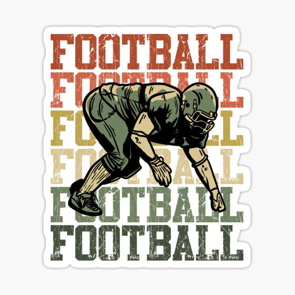 "American Football Retro Vintage Linebacker Sport Old School" Sticker ...