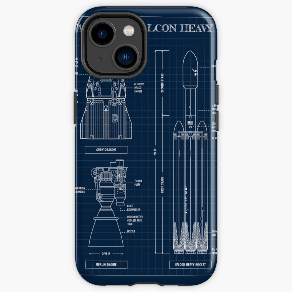 SPACEX: Falcon 9 & Falcon Heavy (Navy Blueprint) | IPhone Case