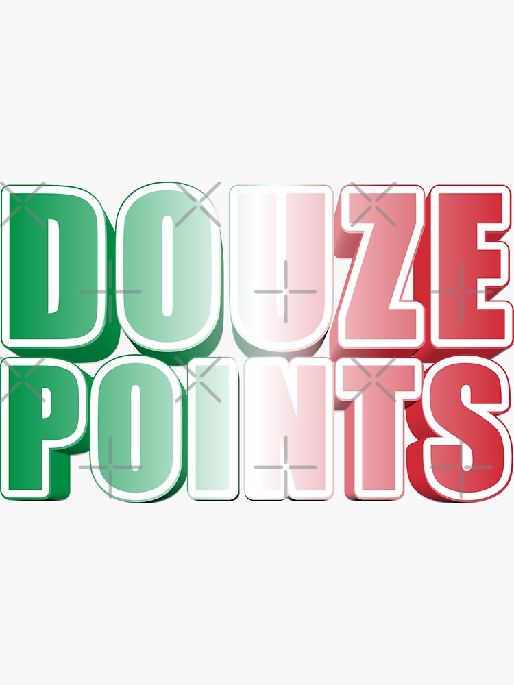 "Douze Points Italian Flag Colours | ESC 22" Sticker by justmikenl ...