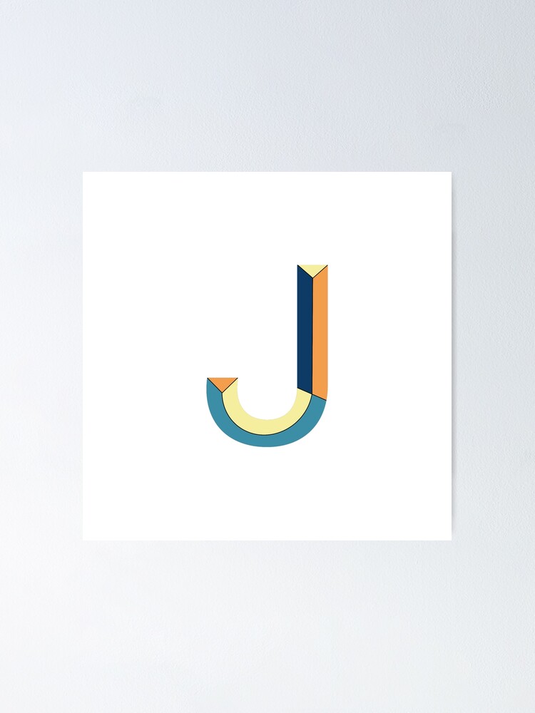 "Geometric Letter J (Orange)" Poster for Sale by art-fromscratch ...